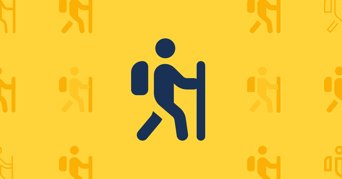 Person Hiking Classic Solid Icon | Font Awesome