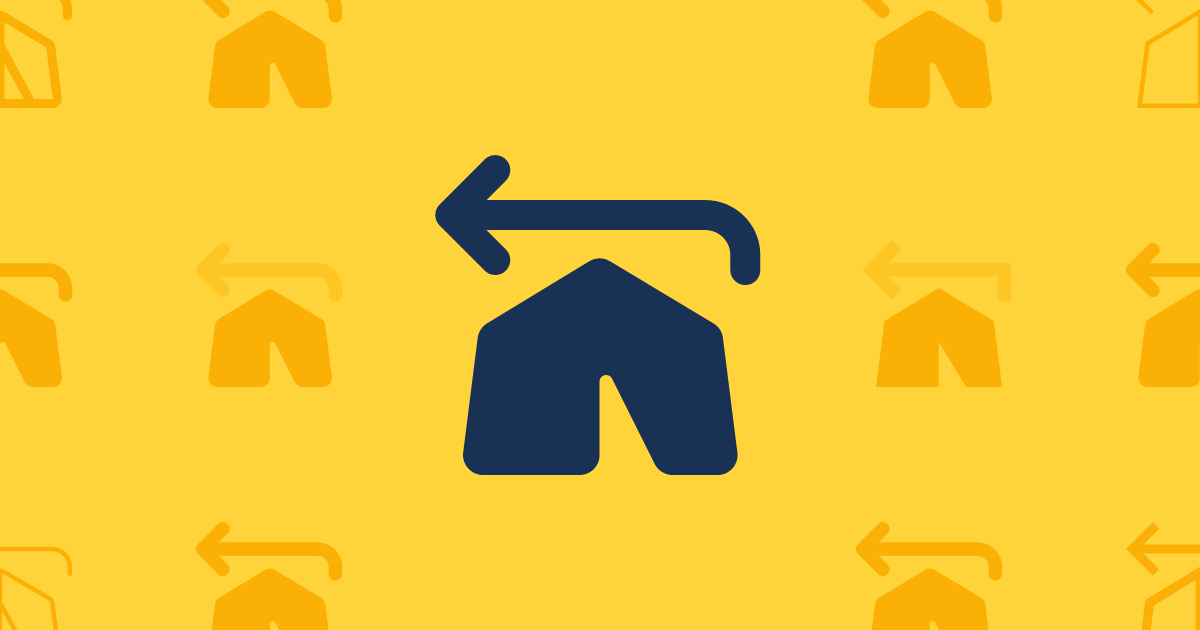 Tent Arrow Turn Left Solid Icon | Font Awesome