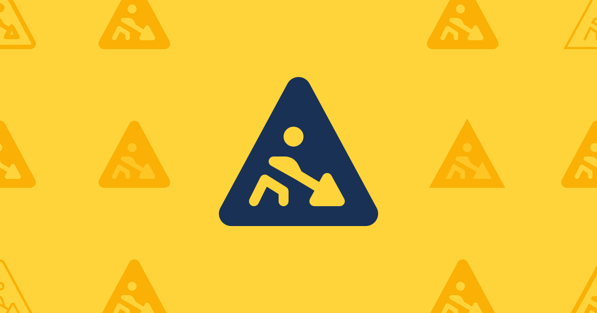 Triangle Person Digging Classic Solid Icon | Font Awesome